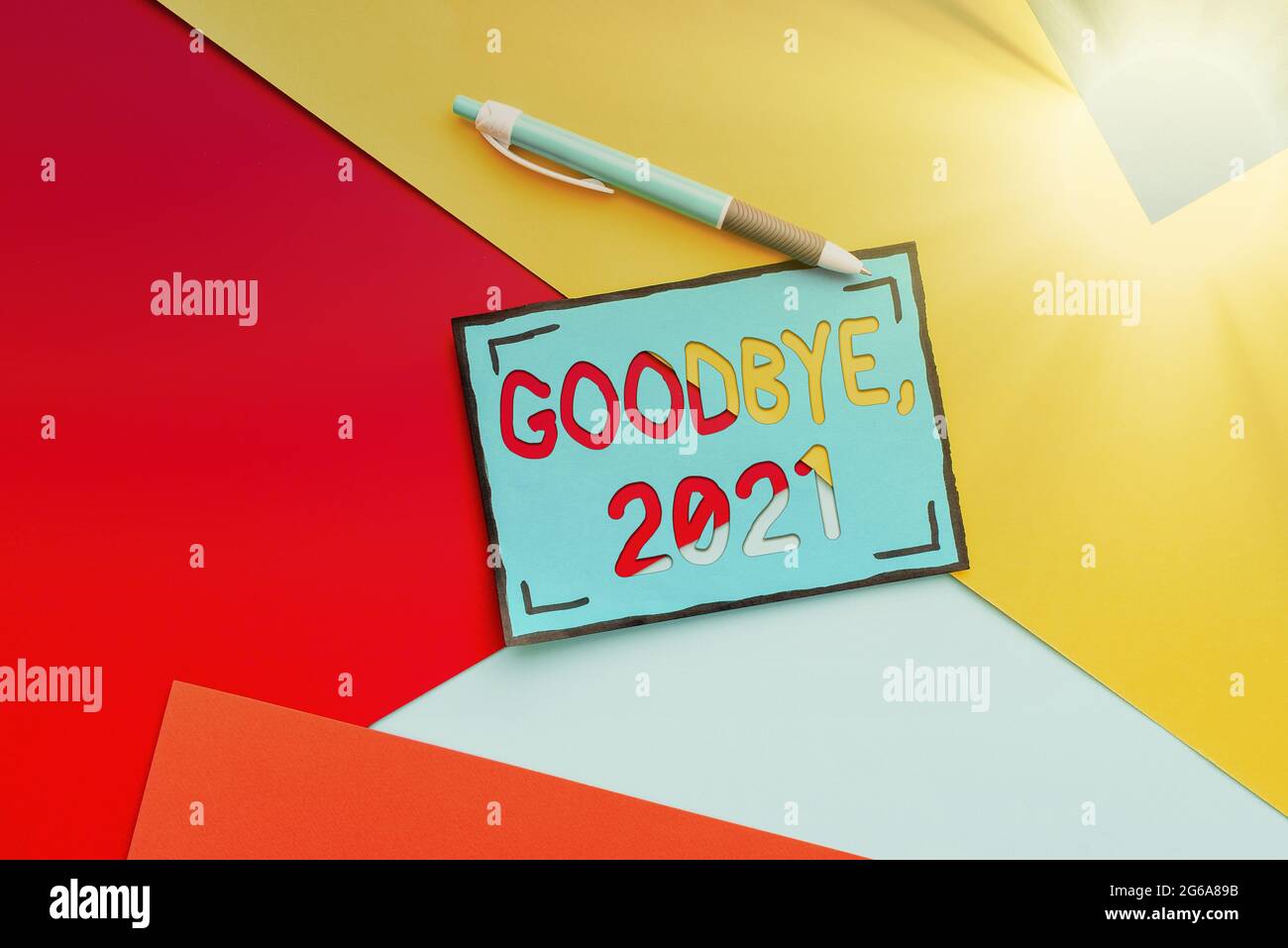 Text caption presenting Goodbye 2021. Conceptual photo New Year Eve ...