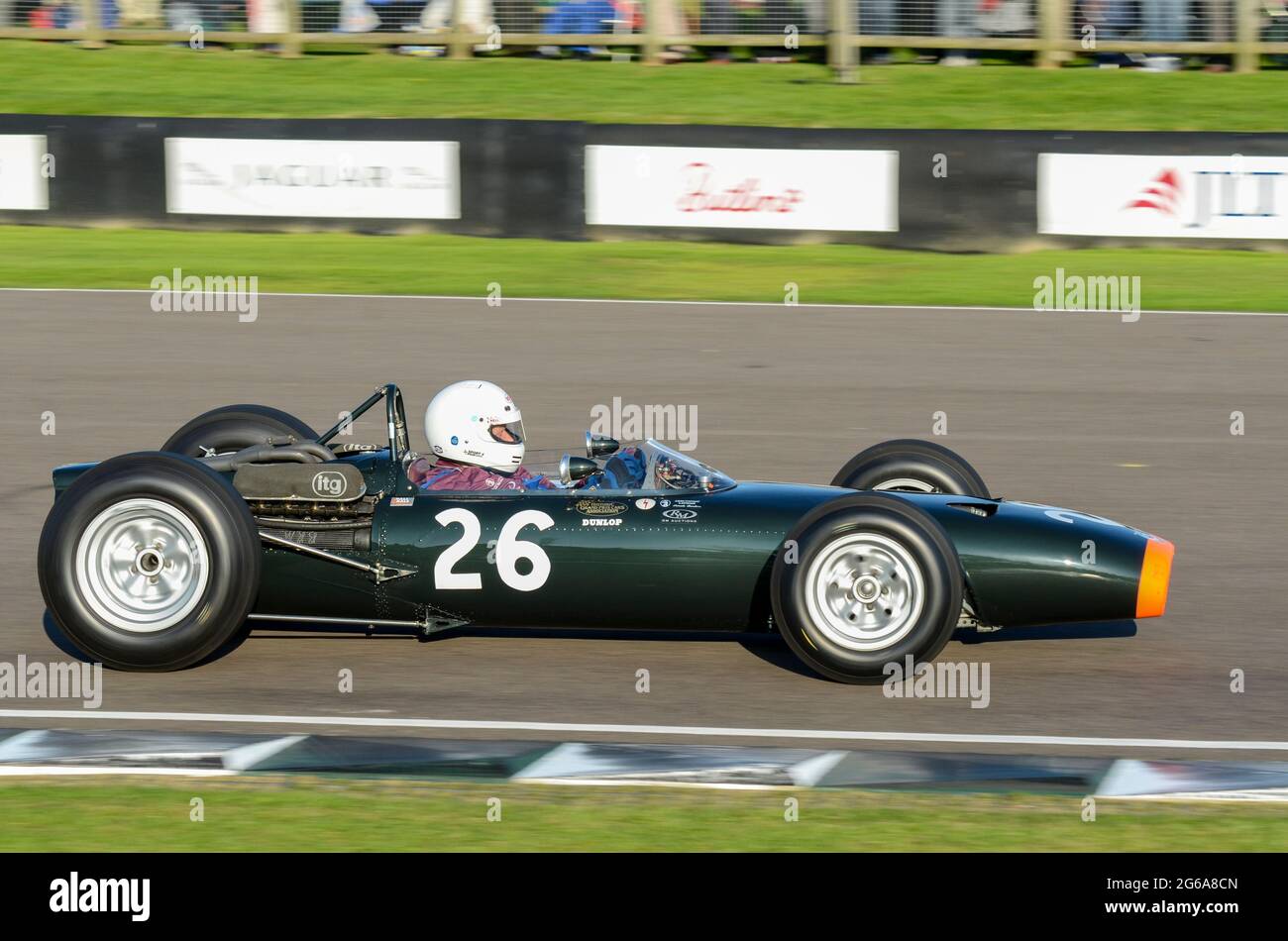 BRM P261 classic Grand Prix, vintage racing car competing in the Glover ...