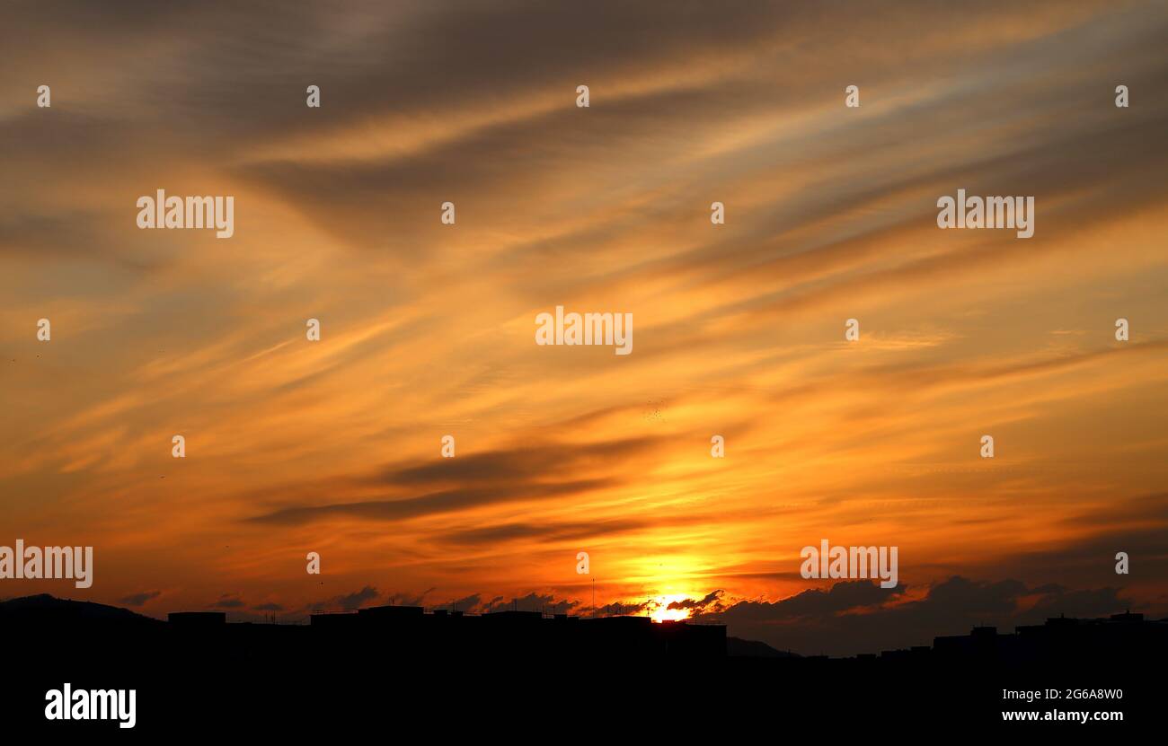 Sunset is a beautiful sky in the south background Stock Photo - Alamy