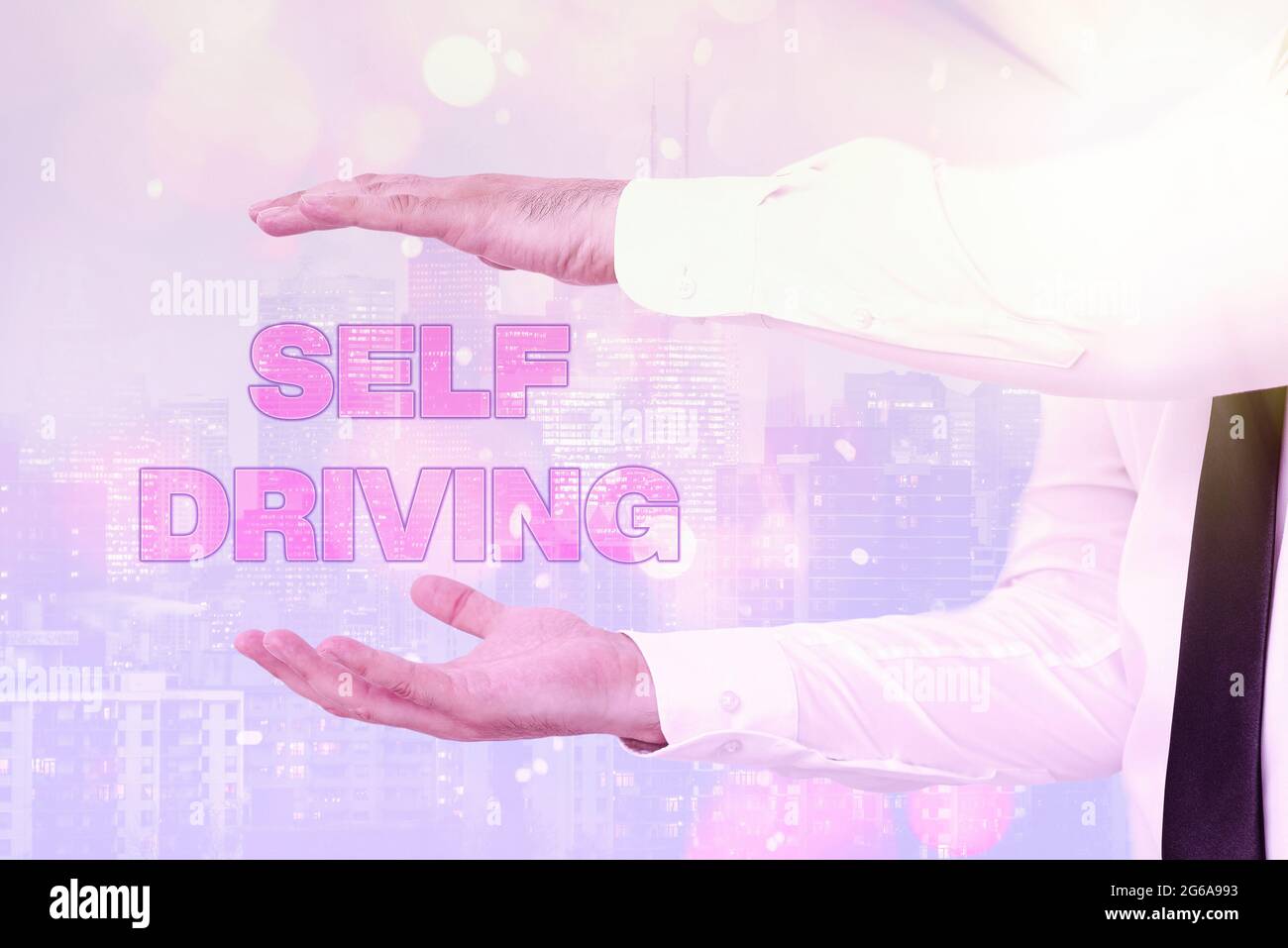 Text showing inspiration Self Driving. Business showcase Autonomous ...