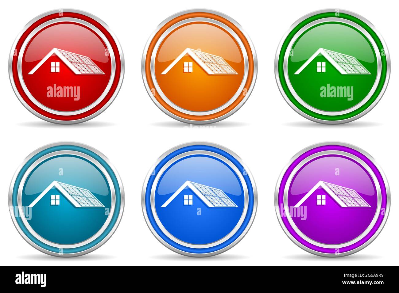 Solar panels on roof of a house, clean energy, power silver metallic ...