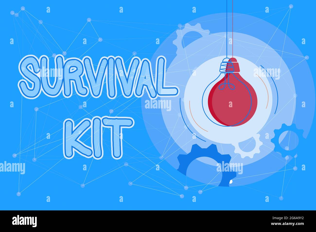 Text caption presenting Survival Kit. Business approach Emergency ...