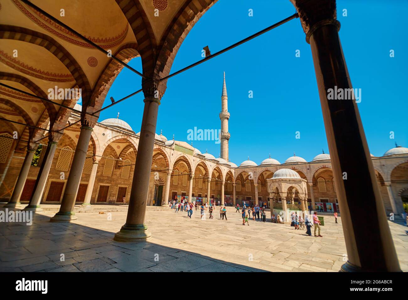 The inner courtyard of the mosque. The architecture of the Islamic ...