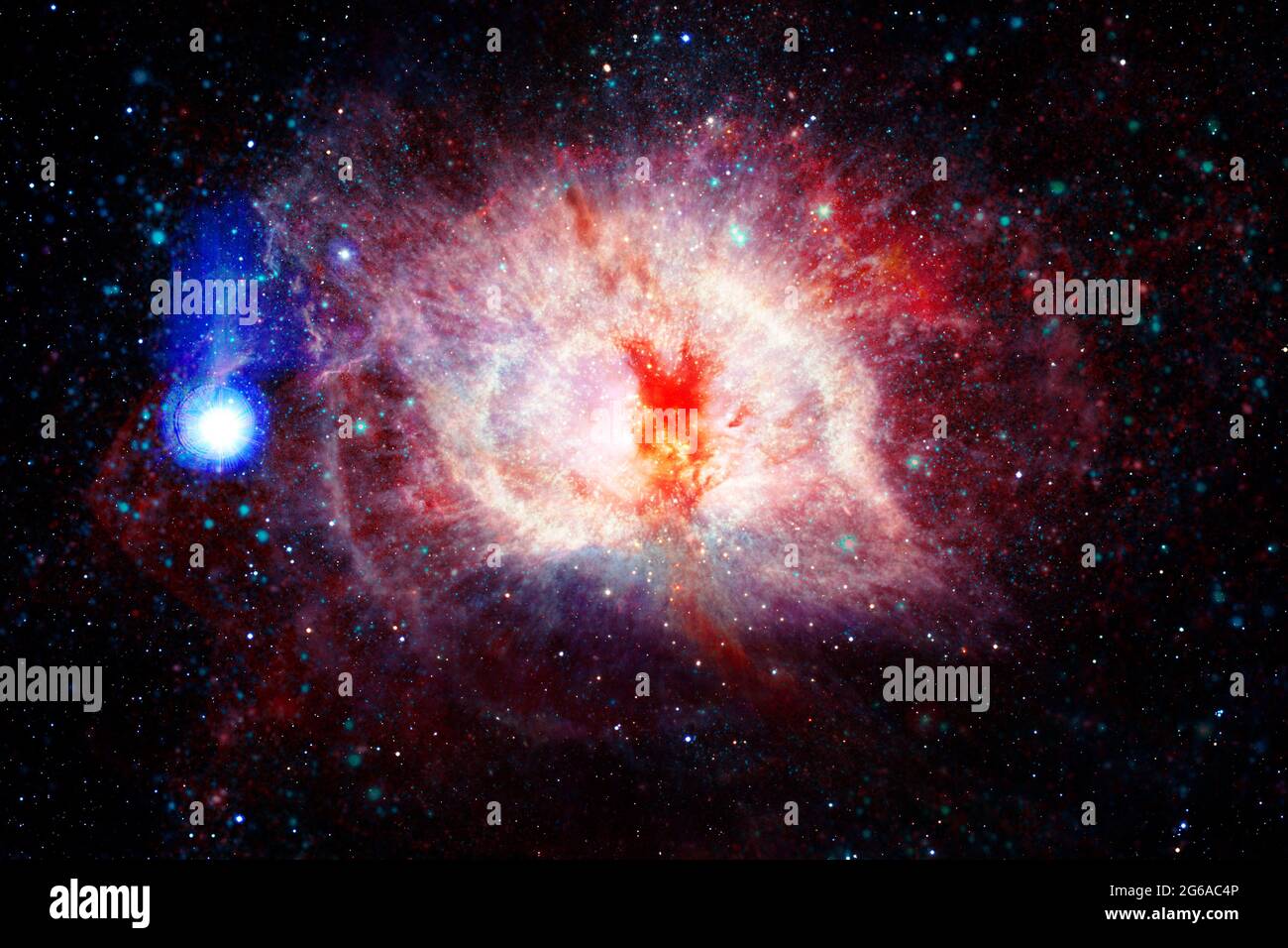 Nebula, cluster of stars in deep space. Science fiction art. Elements ...