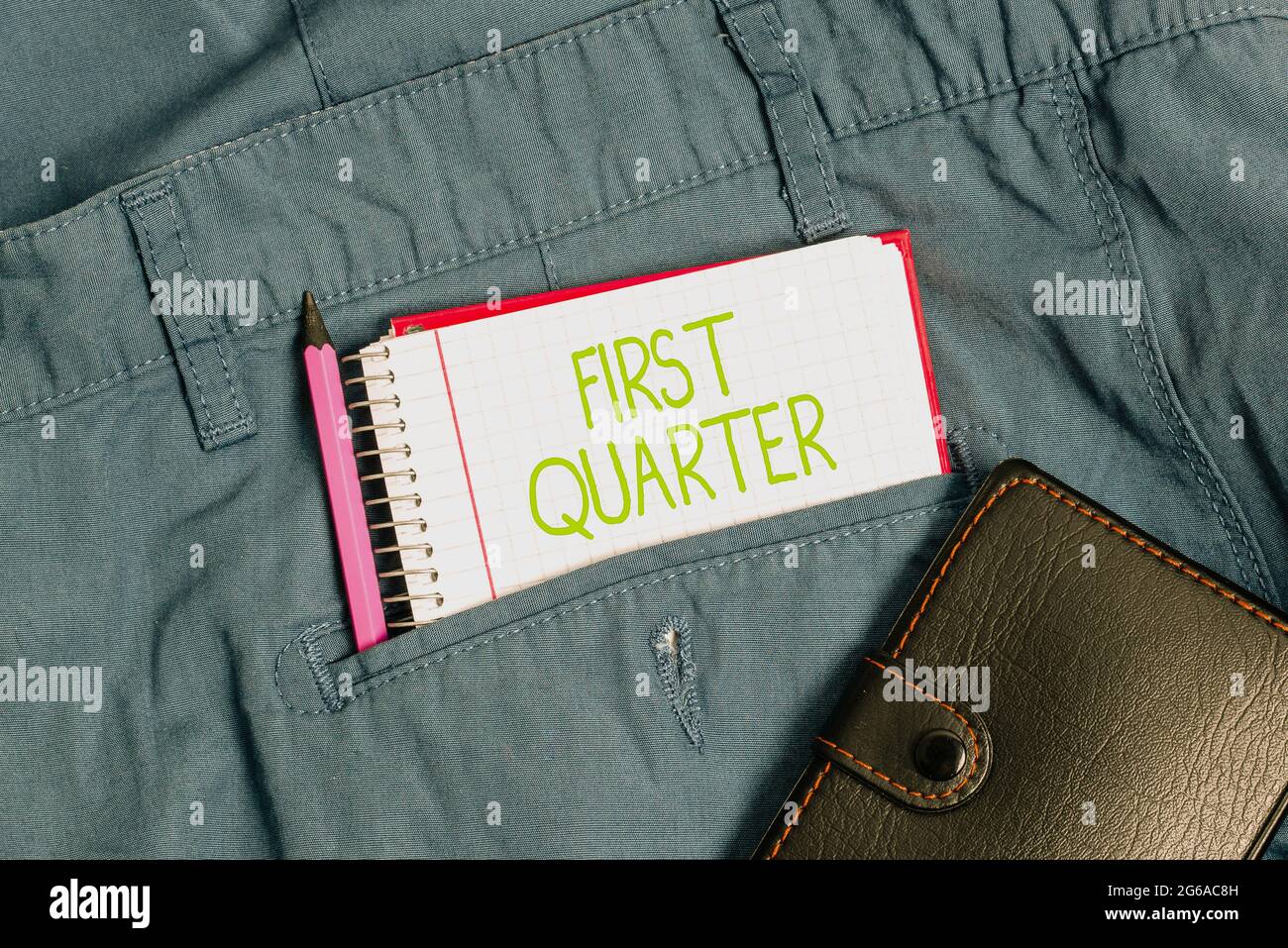 Text showing inspiration First Quarter. Word for one of the considered ...