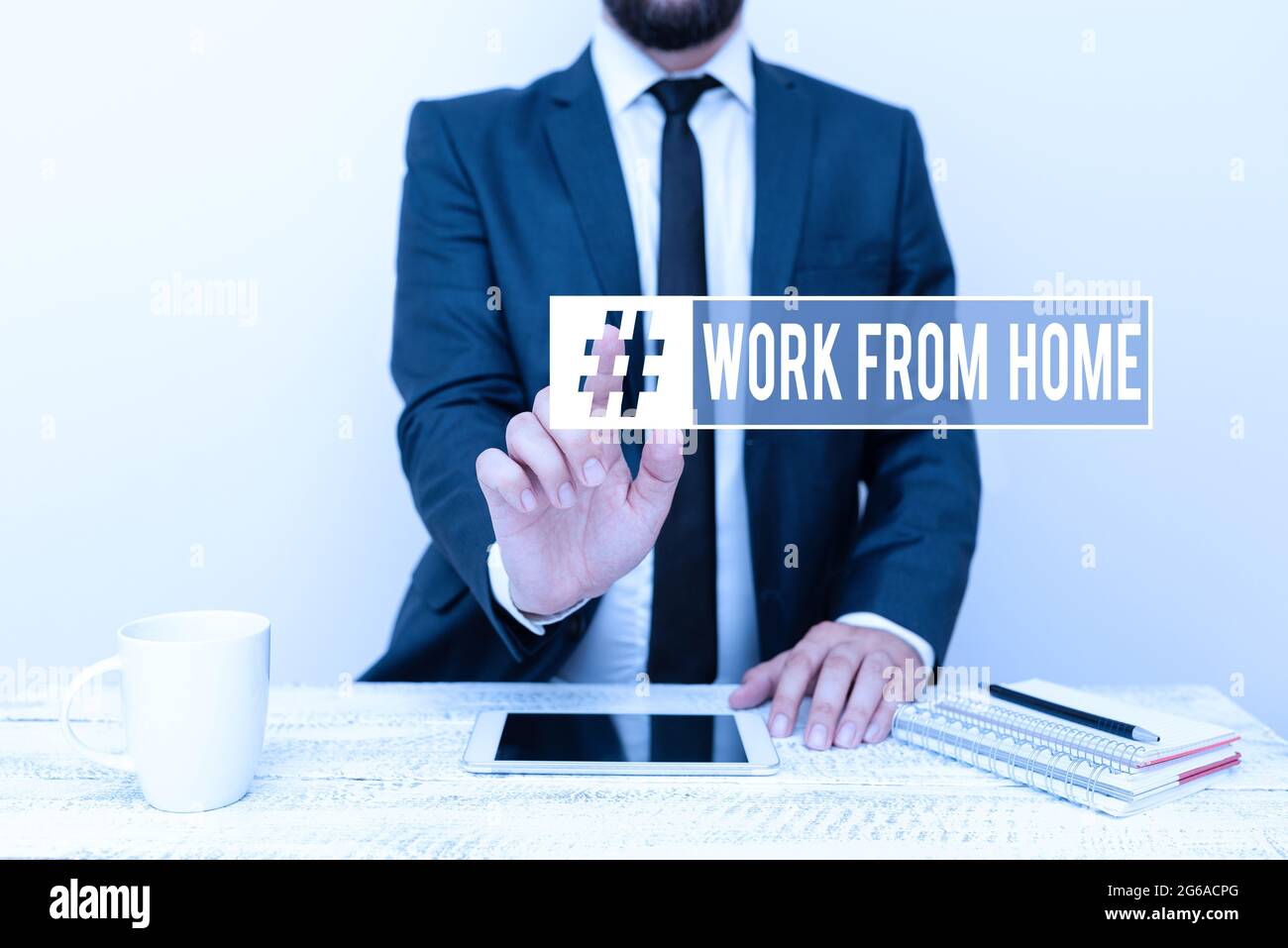 Sign displaying Work From Home. Business idea communicating with the ...