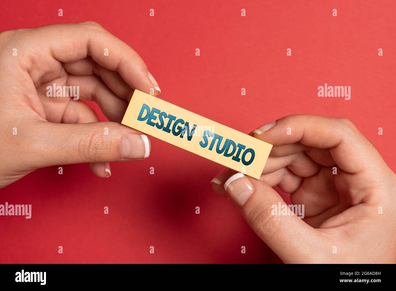 Handwriting text Design Studio. Business overview work environment ...