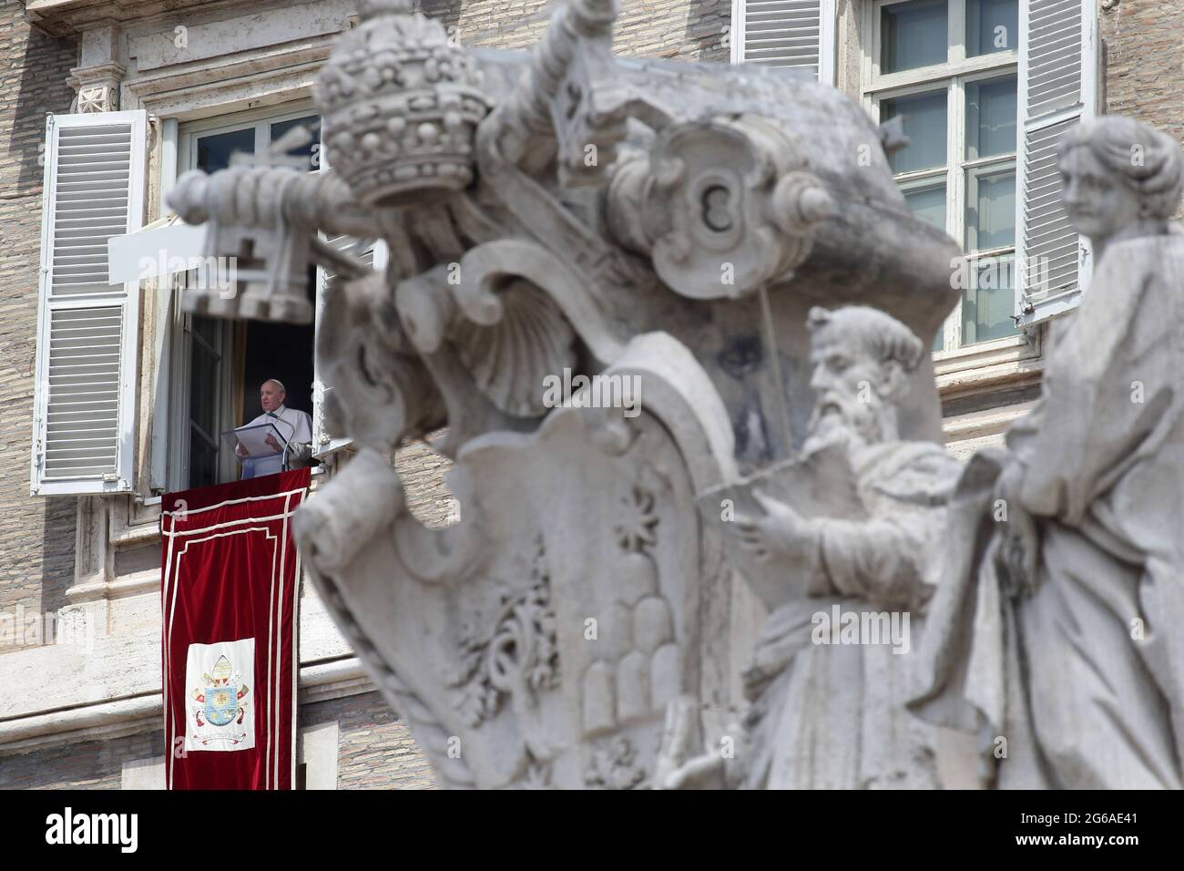Vatican City (Holy See). 4th July, 2021. POPE FRANCIS delivers the ...