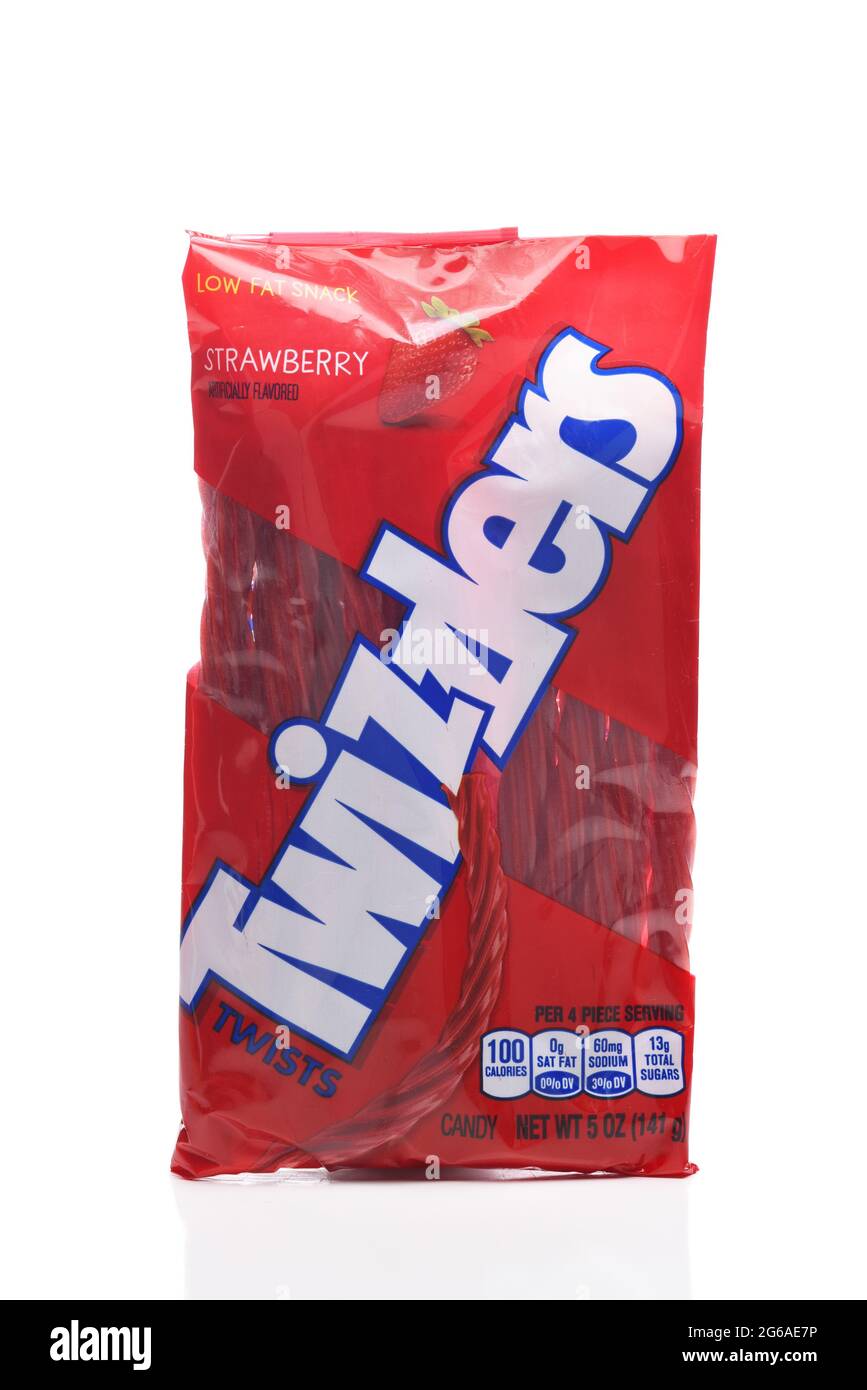 IRIVNE, CALIFORNIA - 3 JULY 2021: A package of Twizzler Strawberry ...
