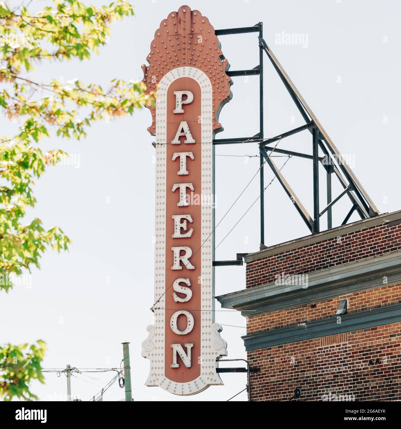 Patterson Theater sign in Highlandtown, Baltimore, Maryland Stock Photo ...