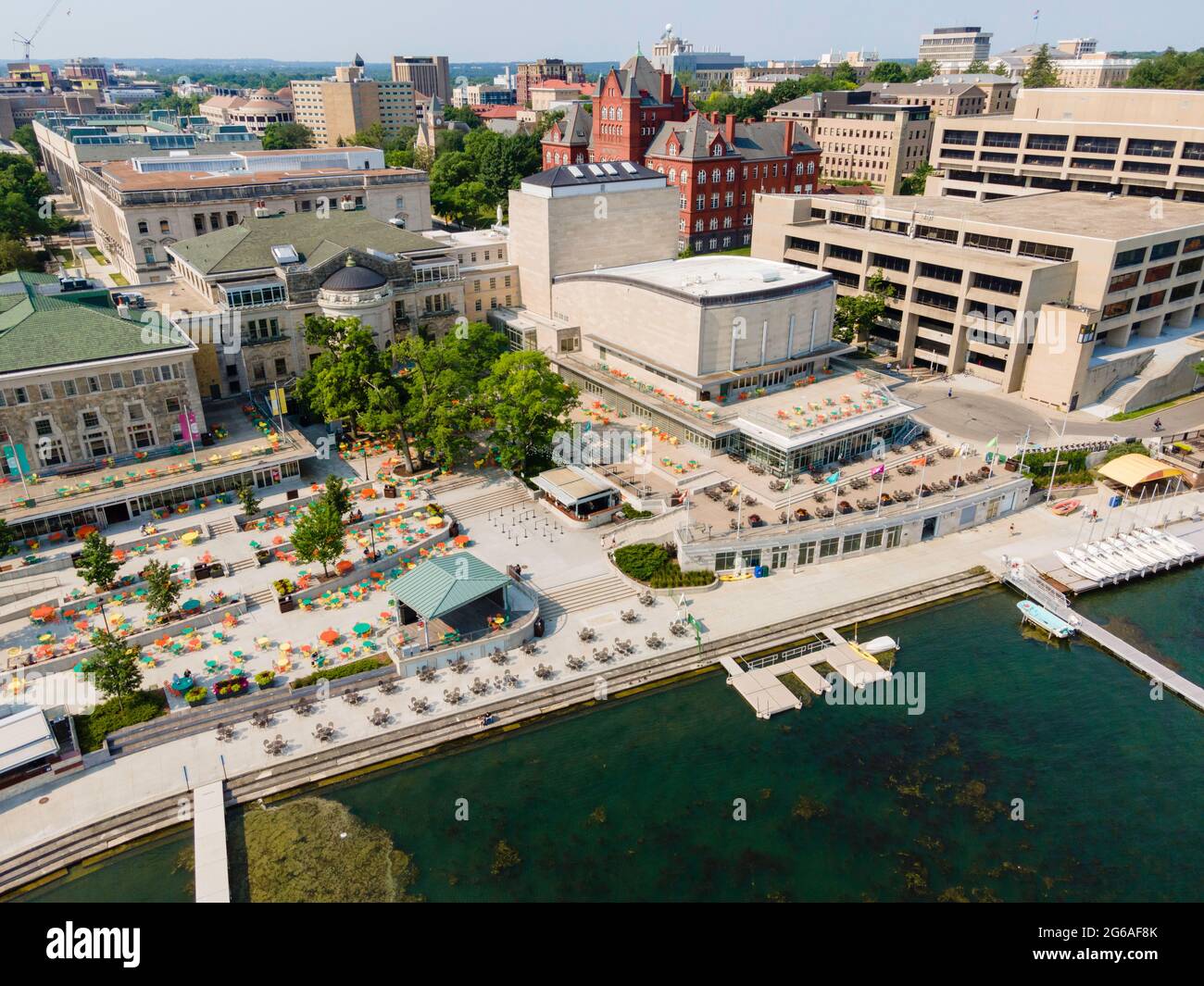Aerial photograph of the Wisconsin Union and Lake Mendota, University ...