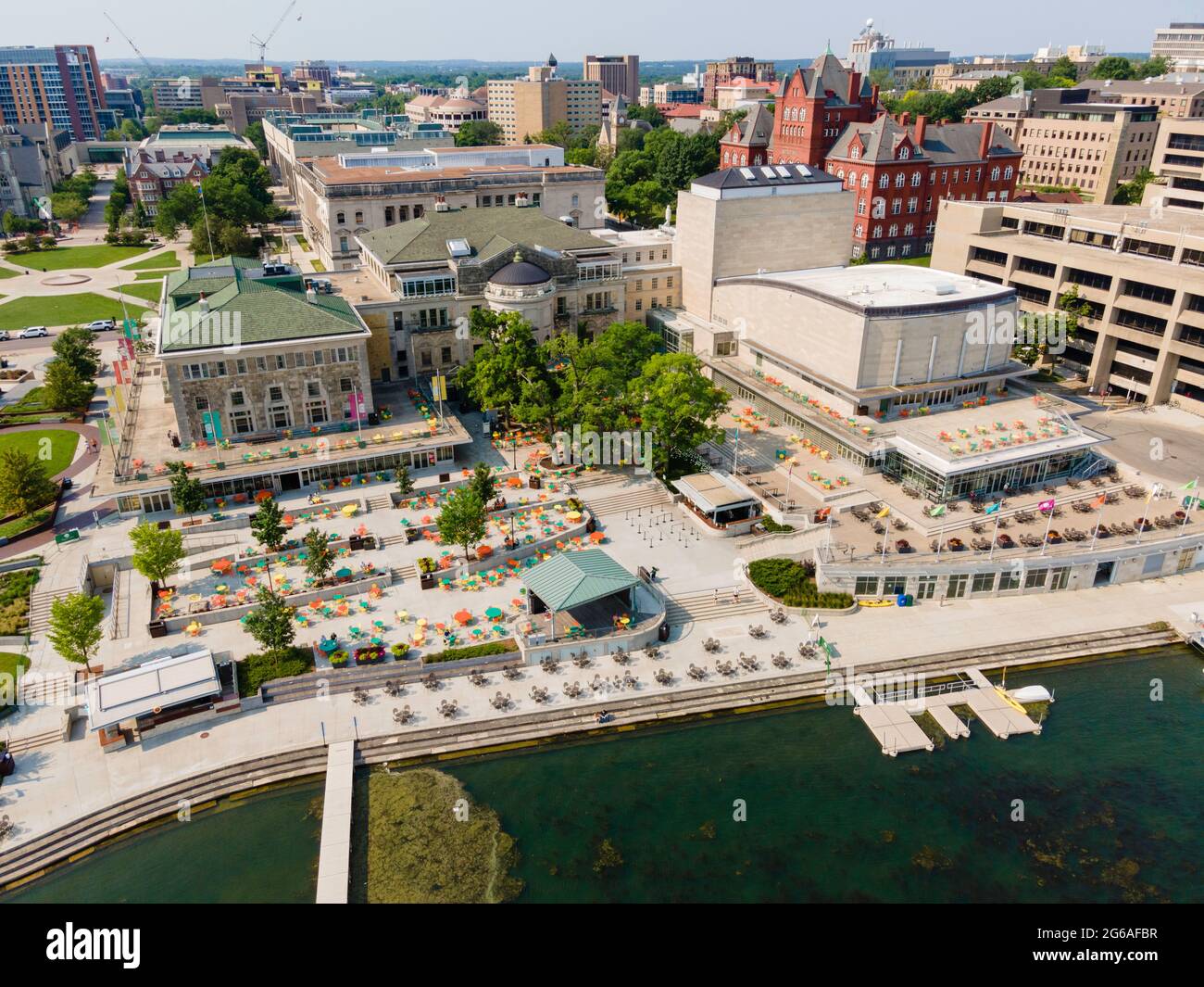 Student union patio university wisconsin lake hi-res stock photography ...