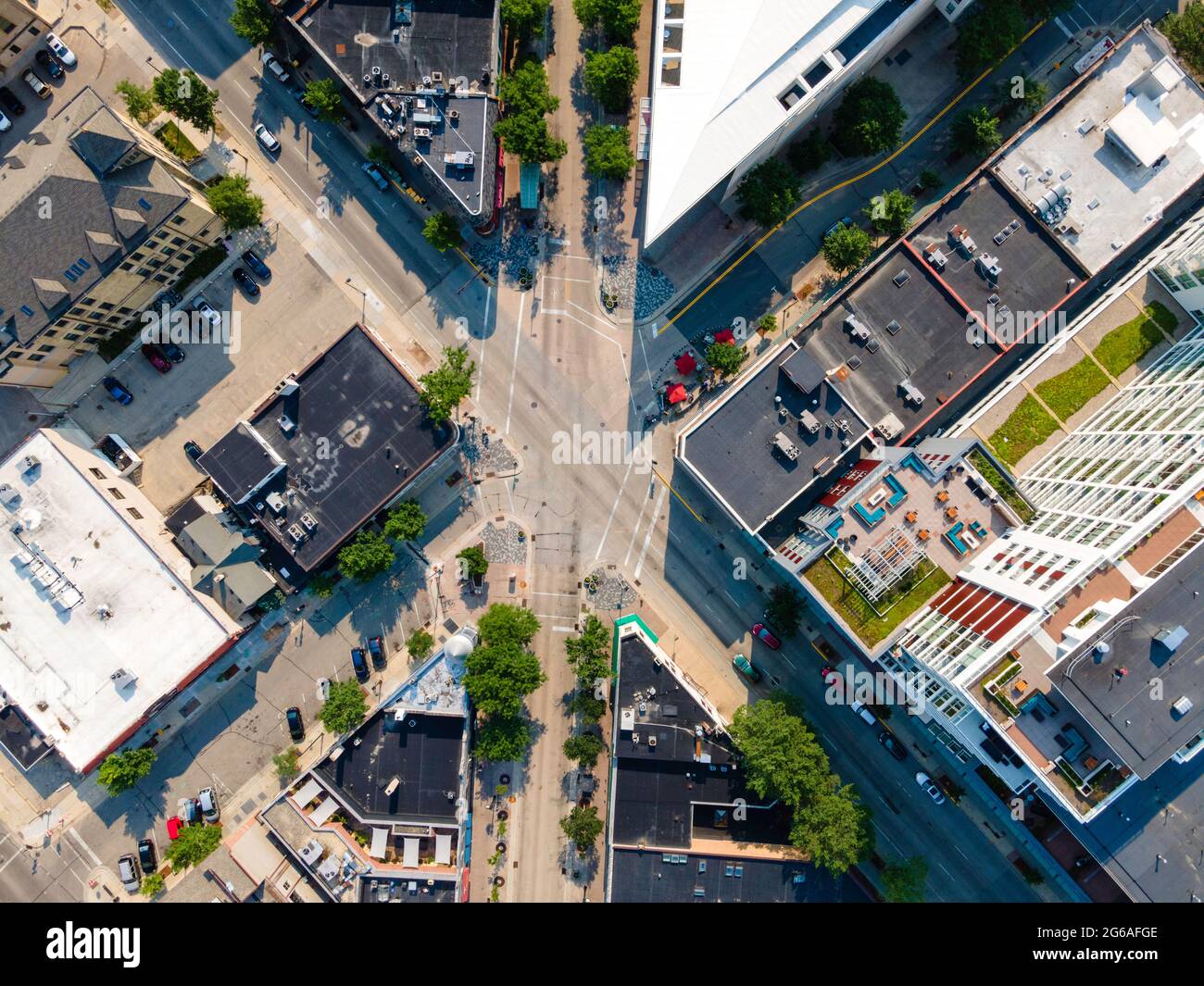 Aerial photograph of State Street, Madison, Wisconsin, USA Stock Photo ...
