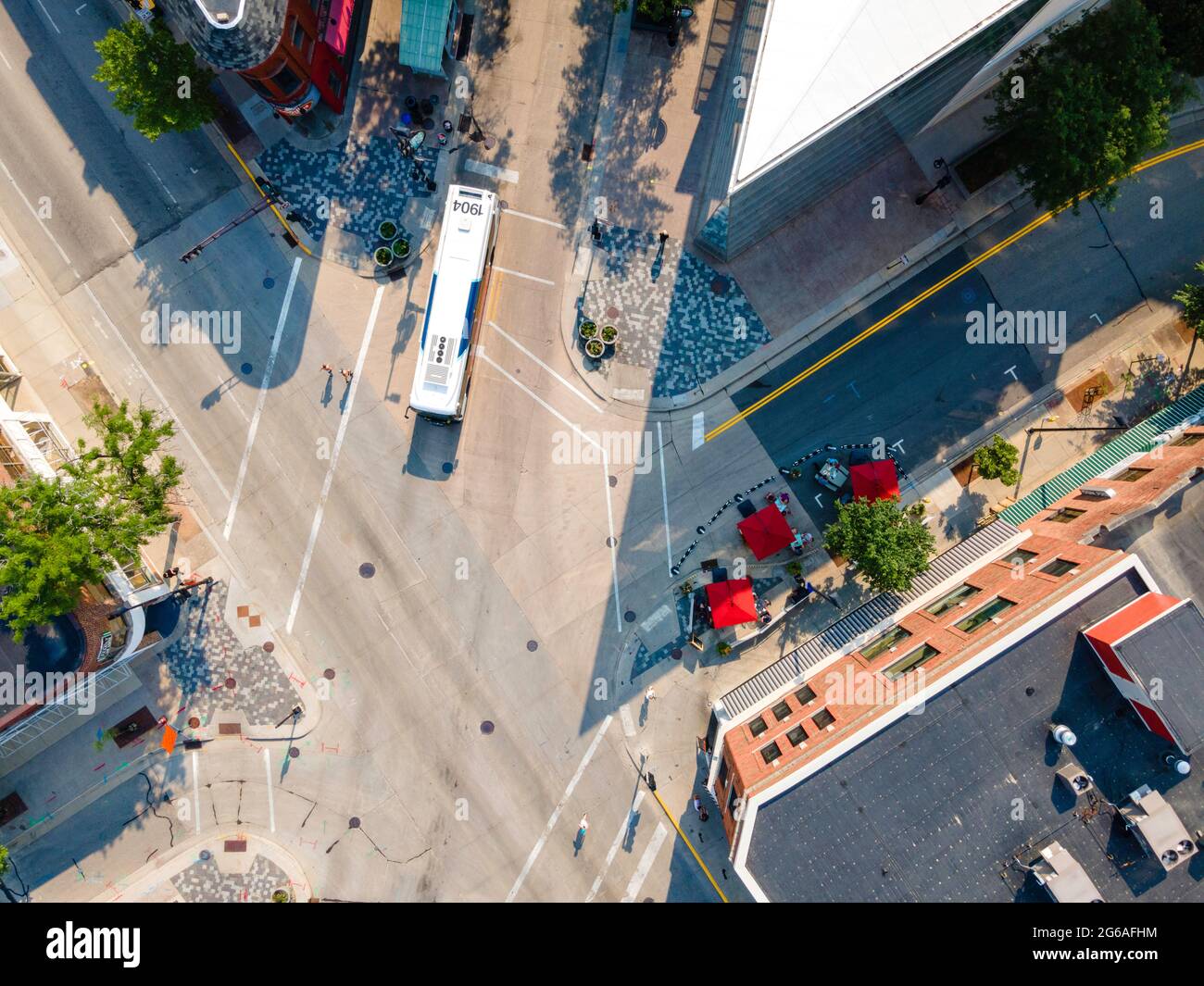 Aerial photograph of State Street, Madison, Wisconsin, USA Stock Photo ...