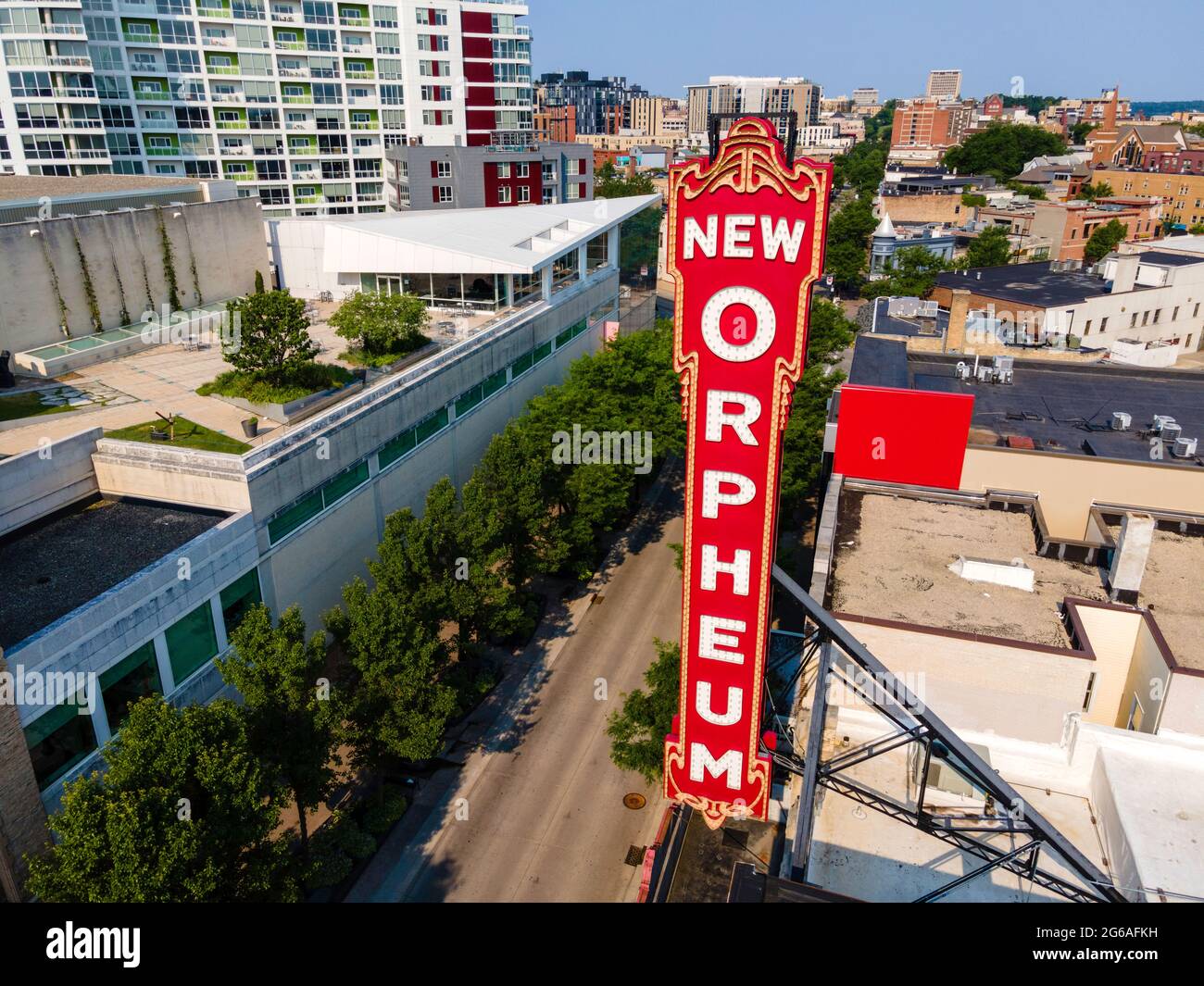 Aerial photograph of State Street, Madison, Wisconsin, USA Stock Photo ...