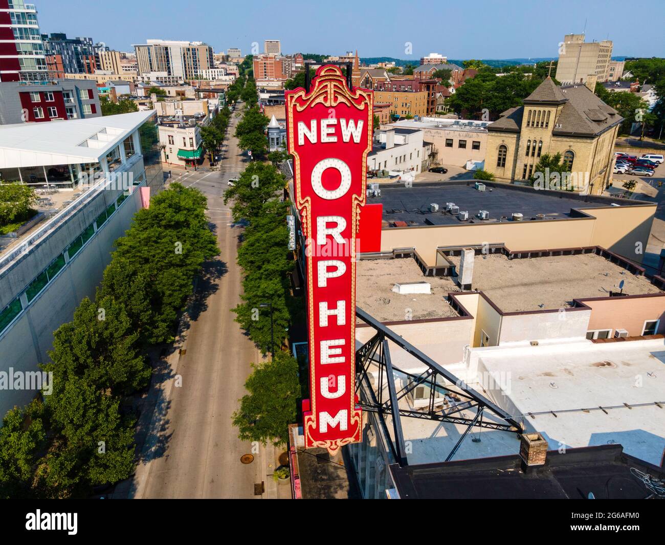 Aerial photograph of State Street, Madison, Wisconsin, USA Stock Photo ...