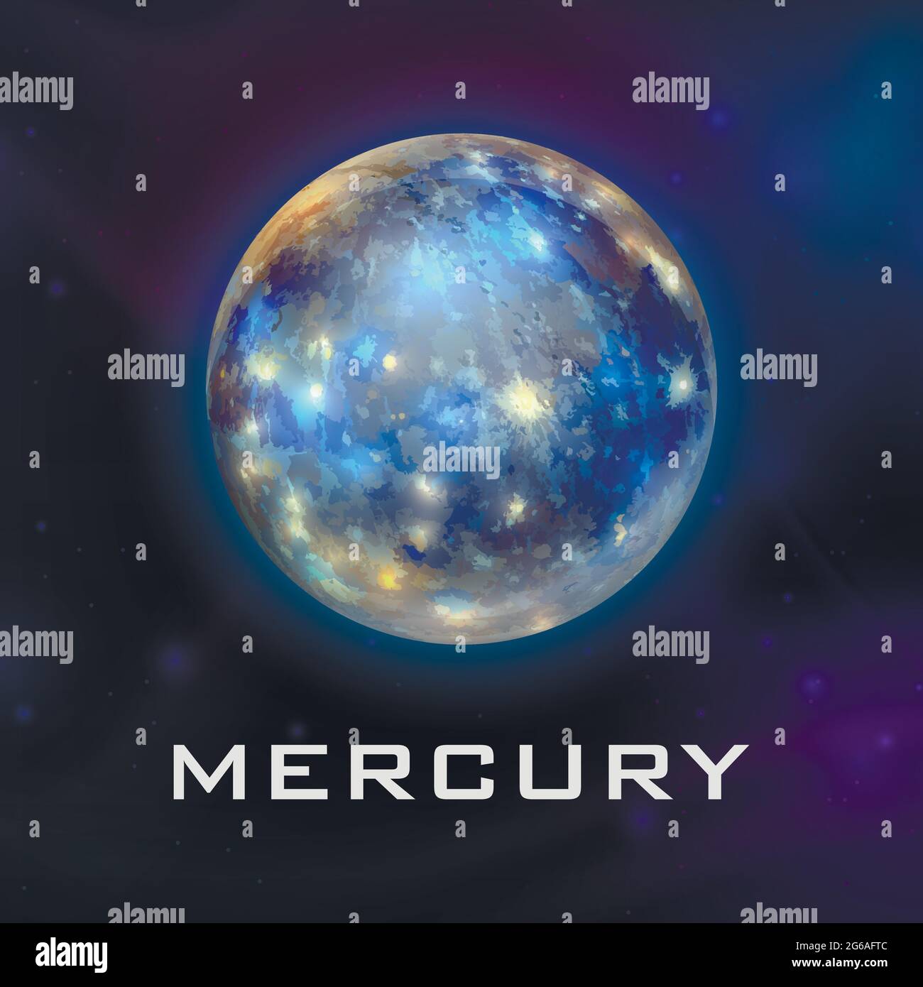 Planet Mercury. Vector 3d Realistic Space Planet in Space Starry Sky ... Planet Mercury. Vector 3d Realistic Space Planet in Space Starry Sky ...