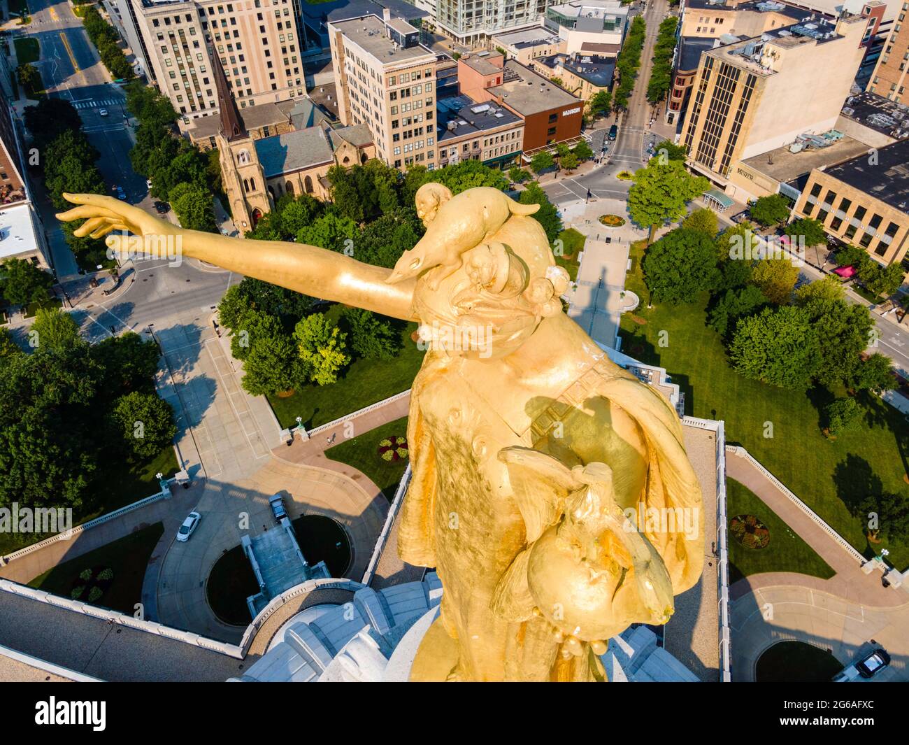 Photograph of the Forward statue on the top of Wisconsin's State ...