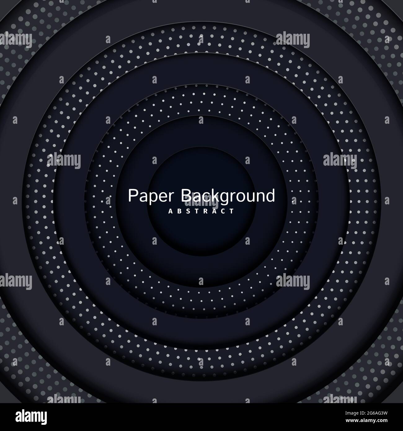 Papercut abstract circle black shape and silver dots background ...