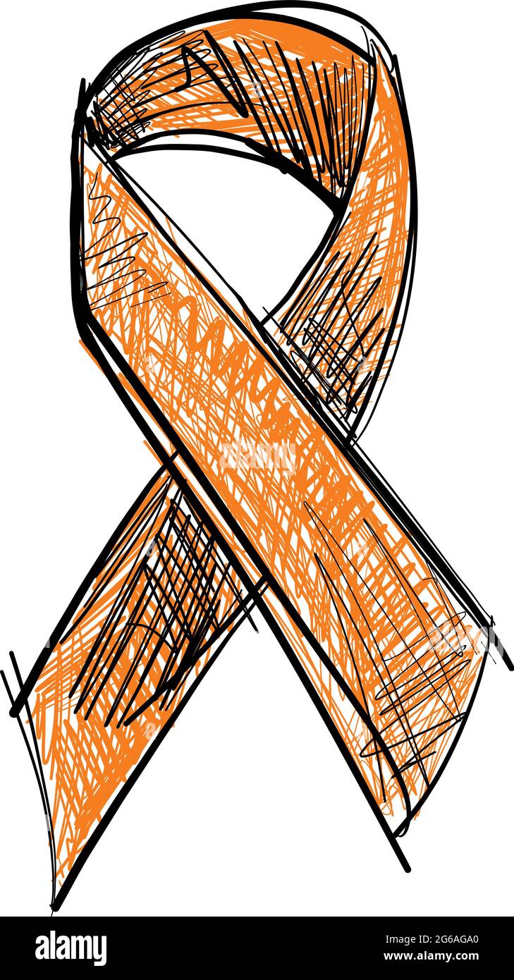 Orange Cancer Ribbon Transparent Background