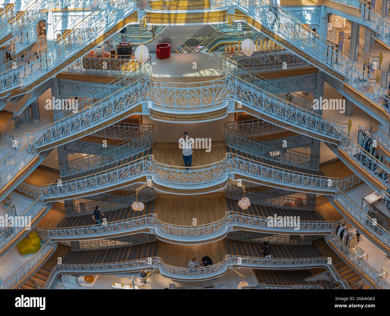 Paris, France - 07 02 2021: La Samaritaine department store. Inside ...