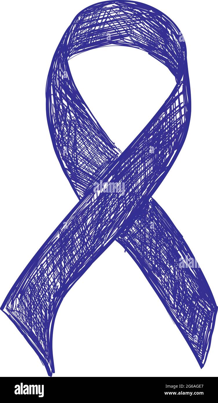 Blue ribbon awareness isolated on white background. Vector illustration ...