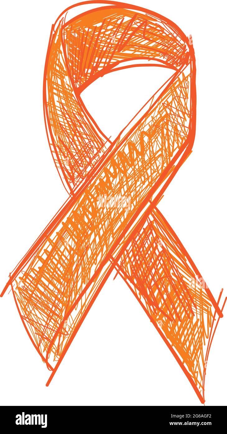 Orange Cancer Ribbon Transparent Background