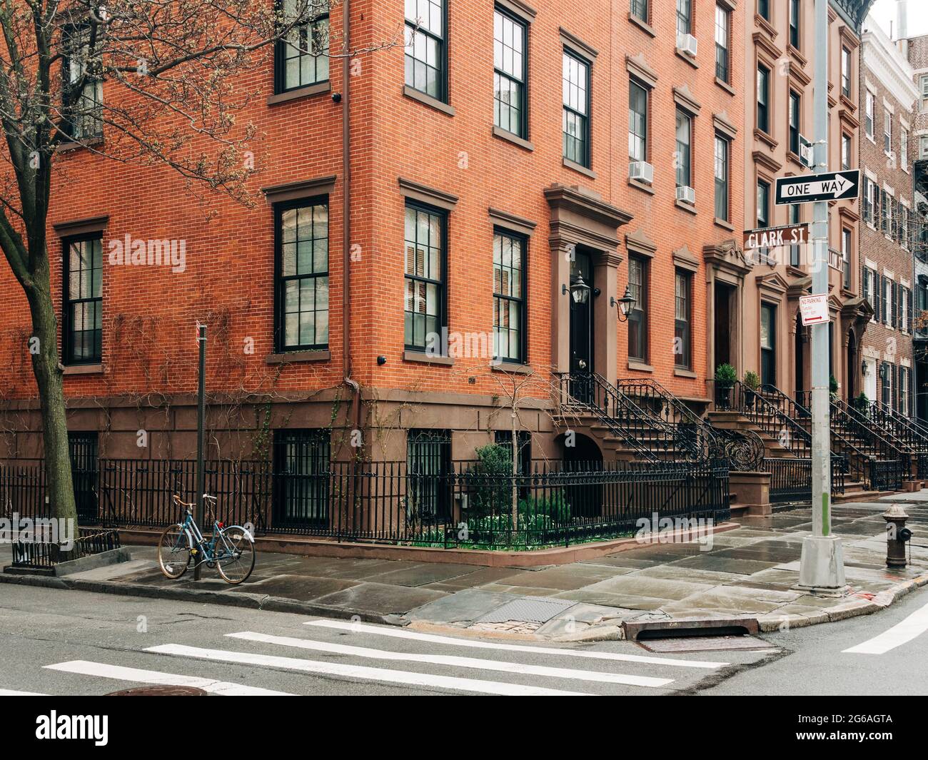 Brick residential buildings in Brooklyn Heights, Brooklyn, New York ...