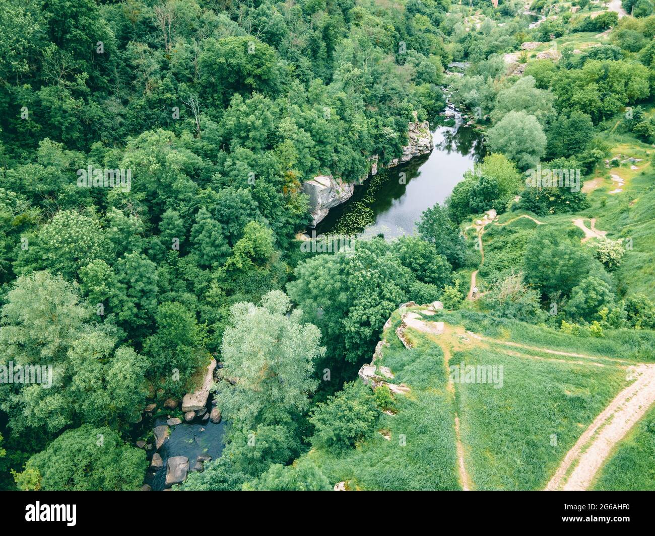 river in canyon overhead top view copy space landmark Stock Photo - Alamy