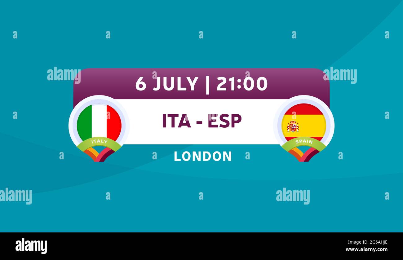 italy vs spain match vector illustration Football 2020 championship ...