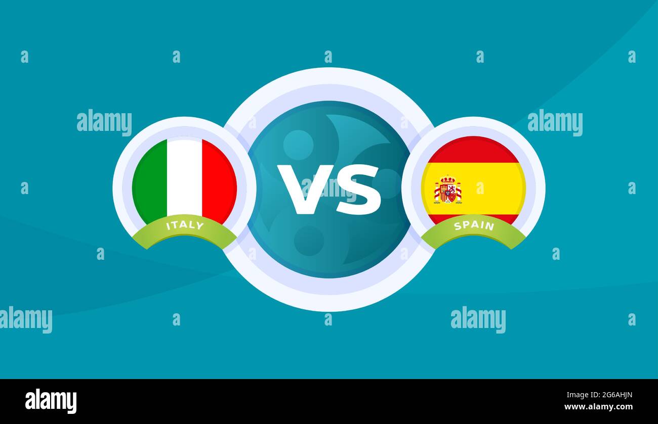 italy vs spain match vector illustration Football 2020 championship ...