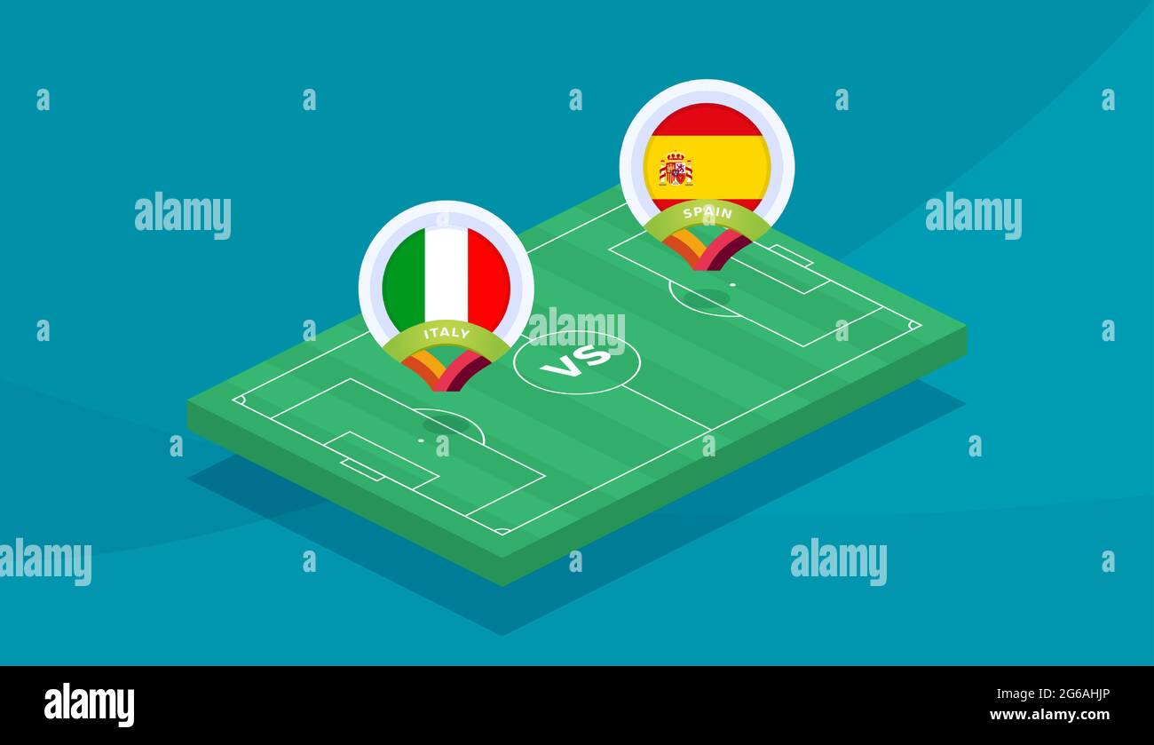 italy vs spain match vector illustration Football 2020 championship ...