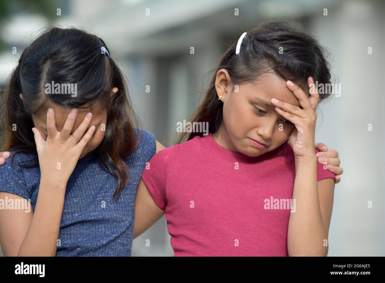 A Sad And Stressed Asian Girls Stock Photo - Alamy