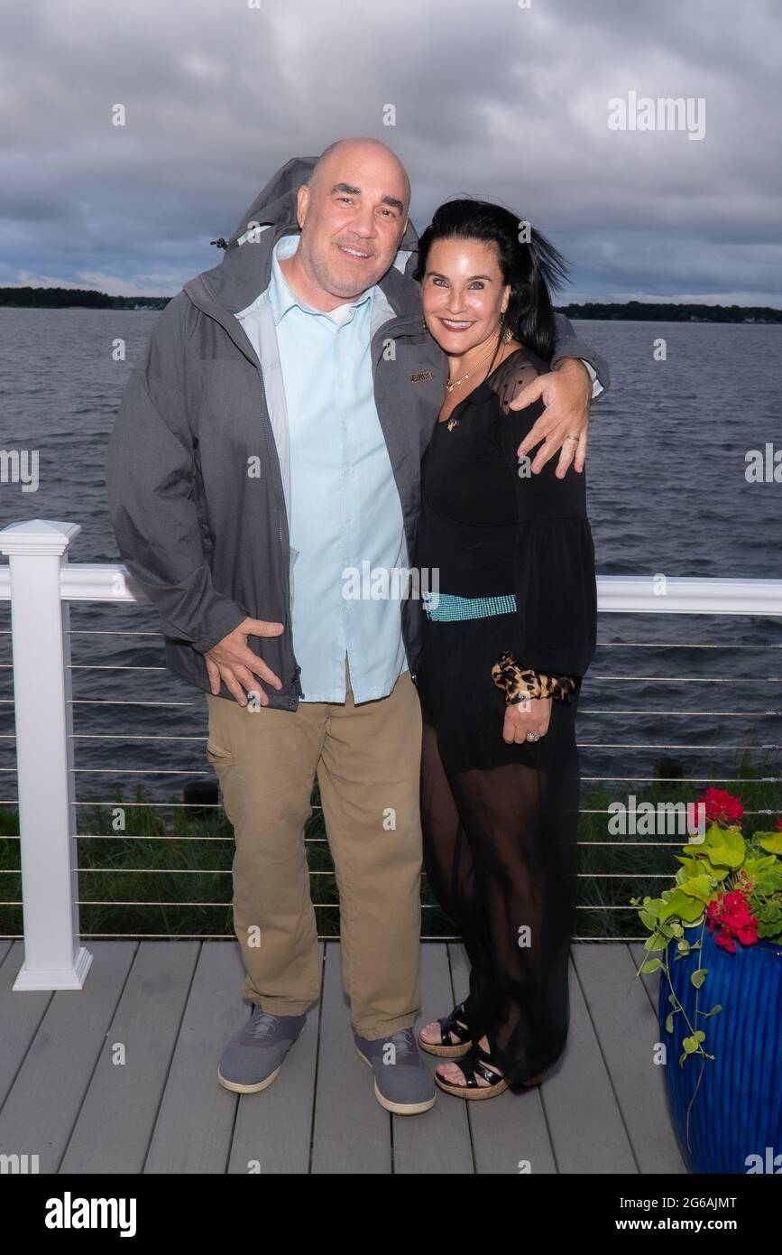Tom and Tara Pampalone attend the July 3rd Patriotic Sunset Soiree at a ...