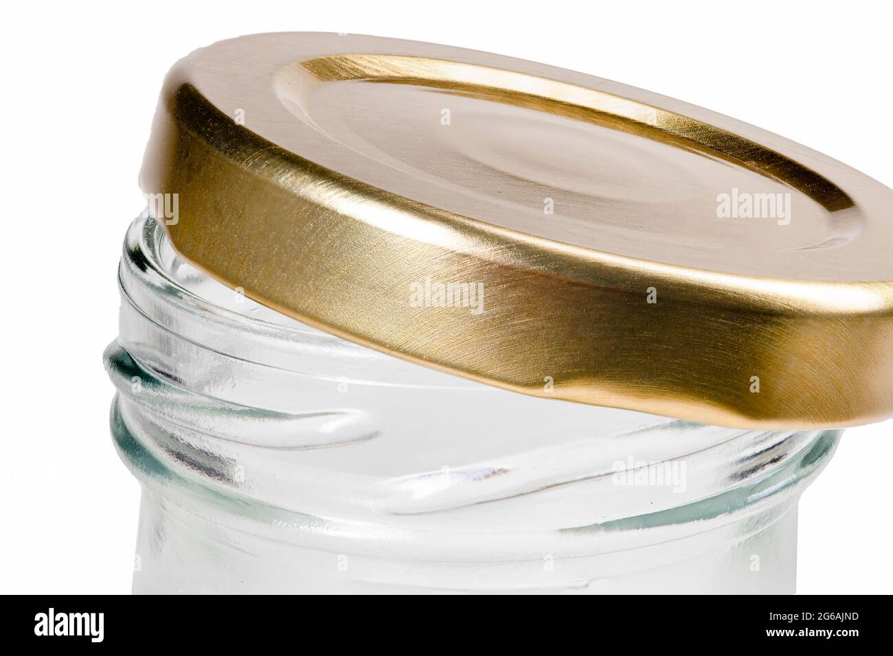 Metal screw cap for a glass container. Milk storage bottle. Isolated ...