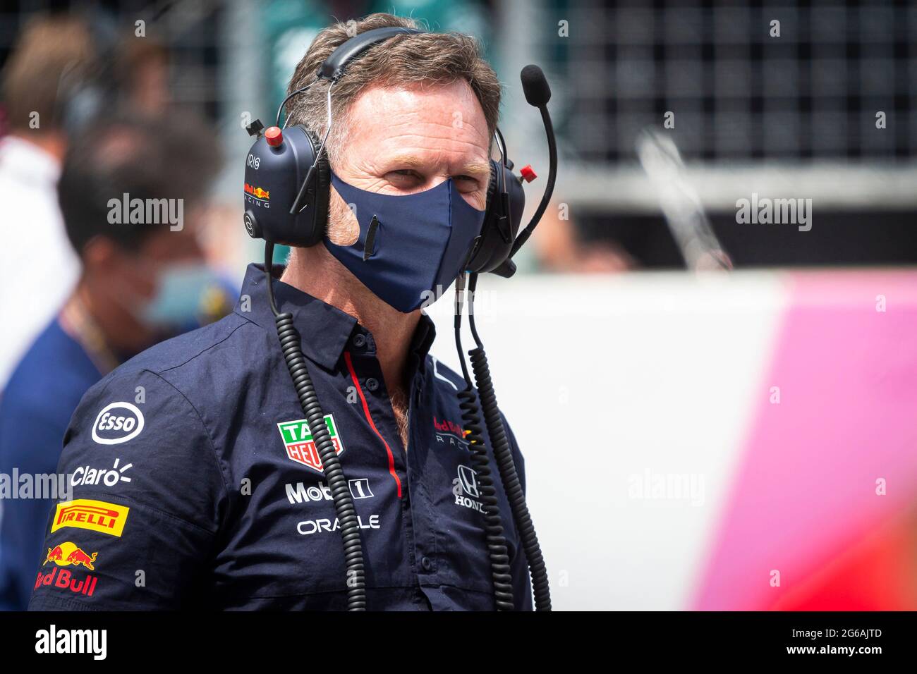 Christian Horner, Red Bull Racing’s team principal is seen on the grid ...