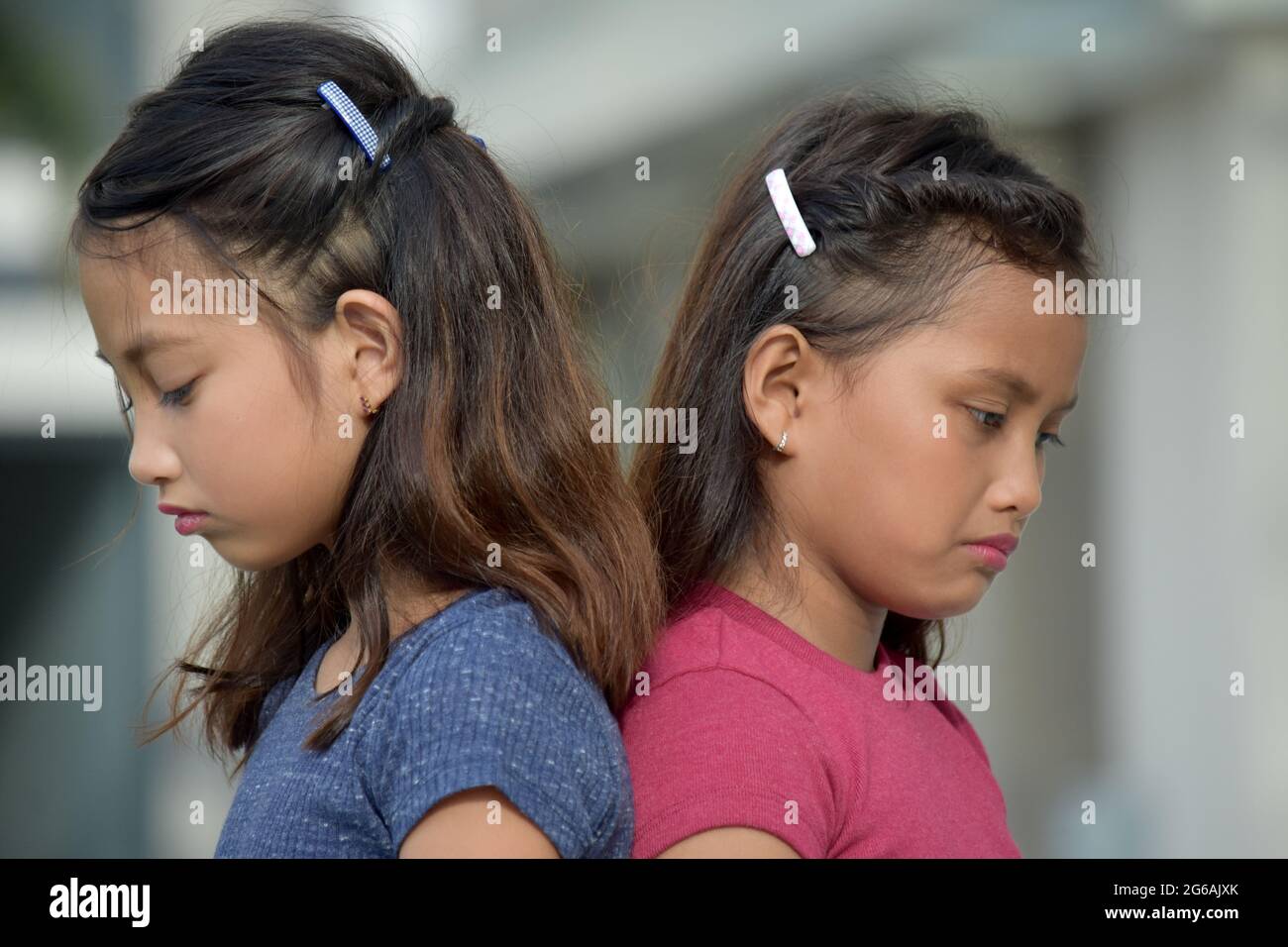 A Two Sad Young Asian Girls Stock Photo - Alamy