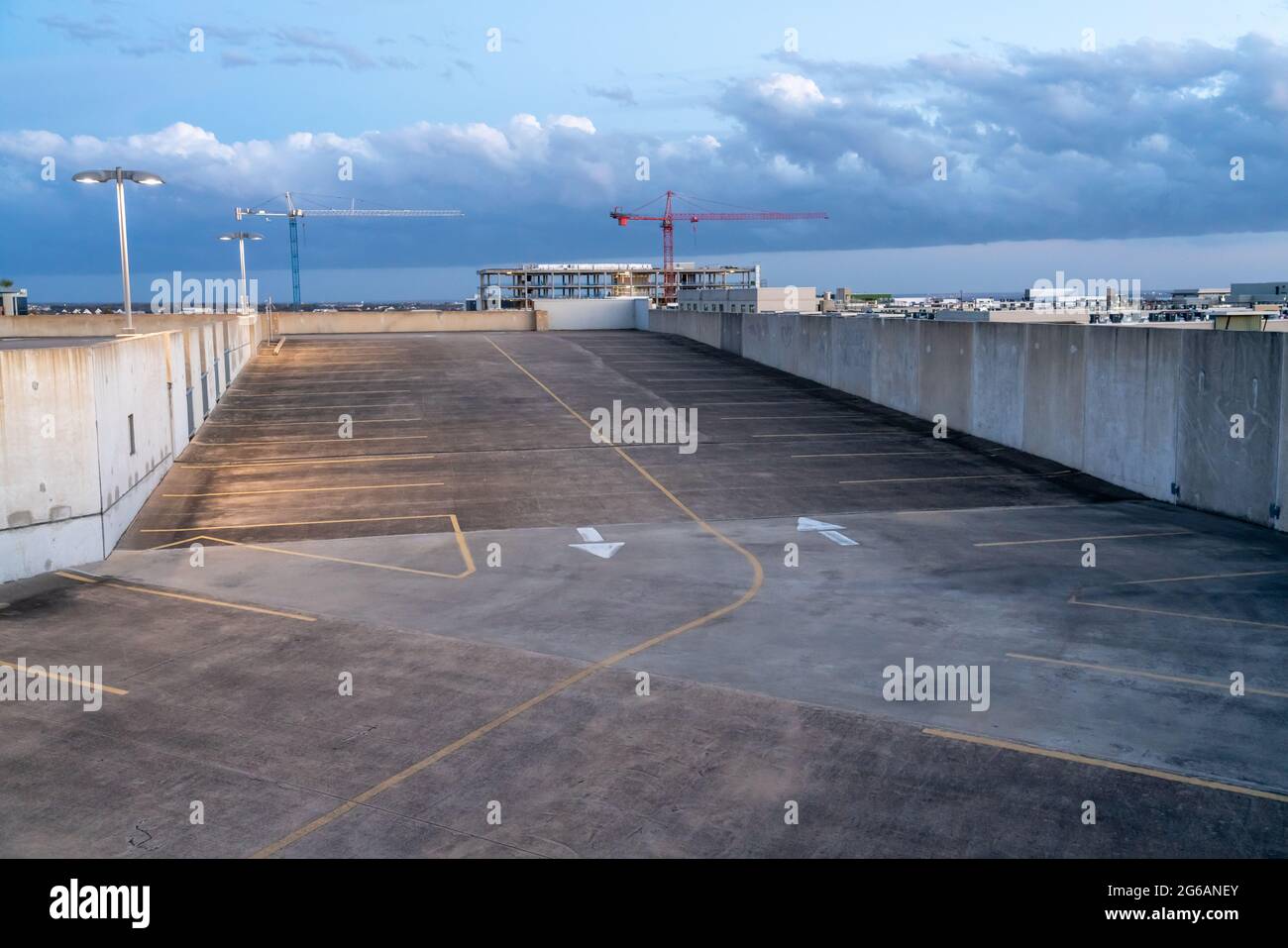 Roof Top Parking Spots and Ramp With Building under Construction in the ...