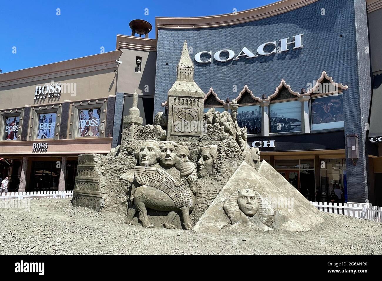 A general view of the Landmarks of the World sand sculpture at the ...