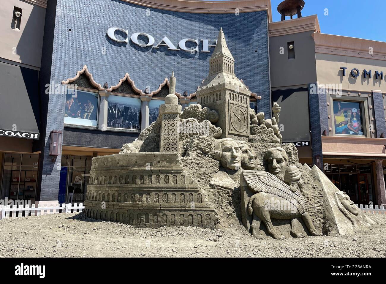 A general view of the Landmarks of the World sand sculpture at the ...
