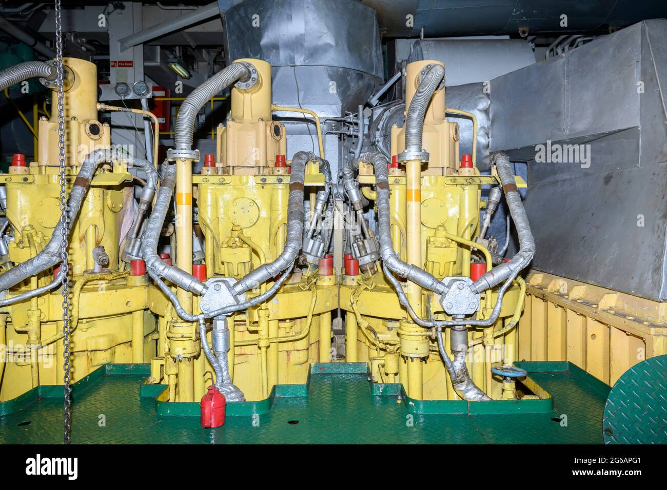 Marine engine. Diesel generator. Engine room interior Stock Photo - Alamy