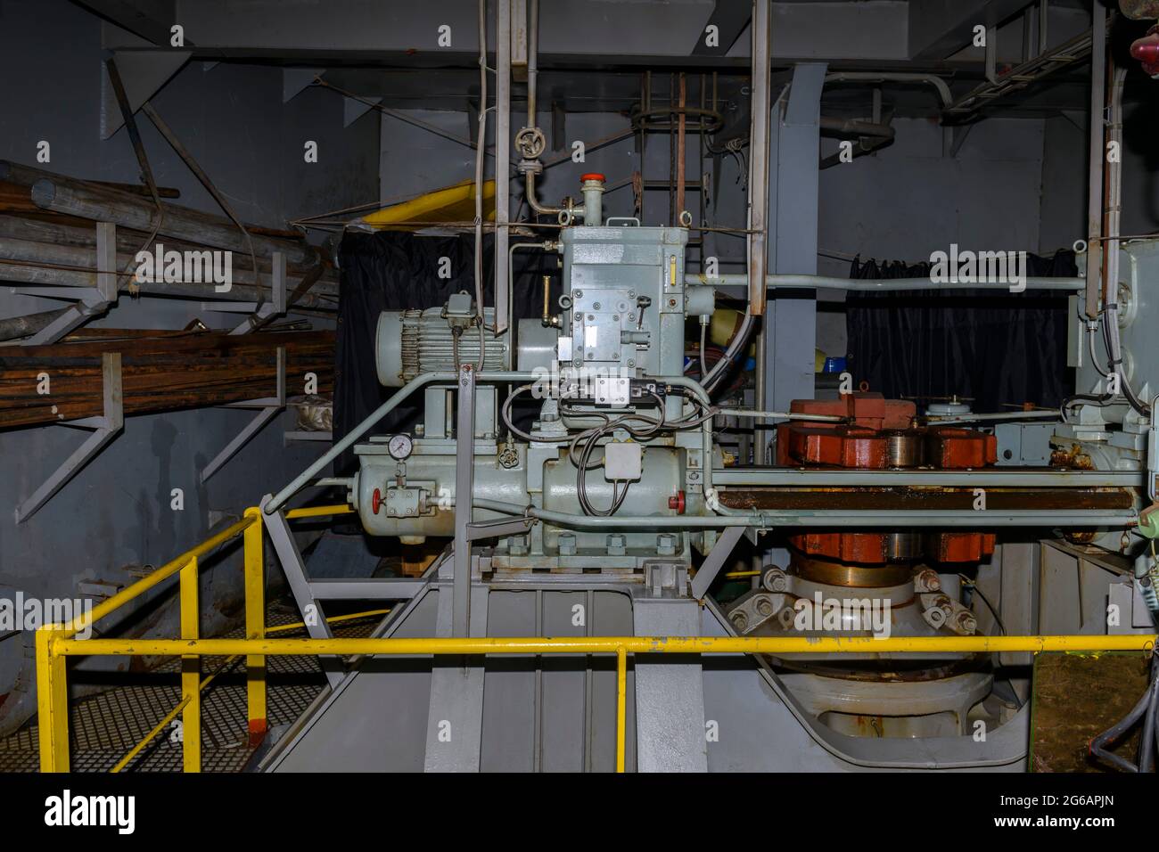 Marine engine. Diesel generator. Engine room interior Stock Photo - Alamy
