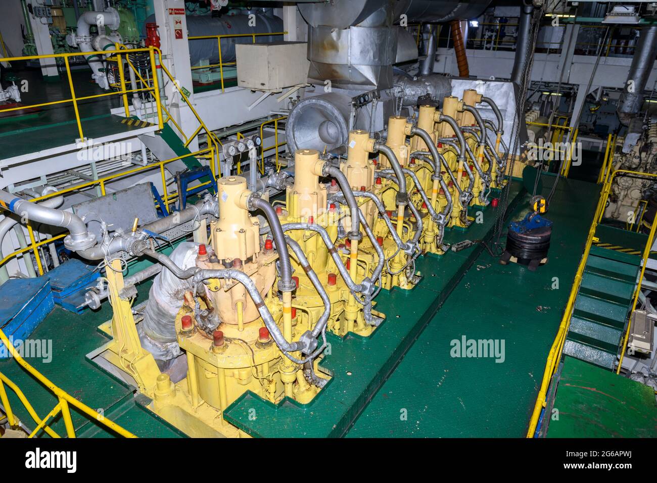 Marine engine. Diesel generator. Engine room interior Stock Photo - Alamy