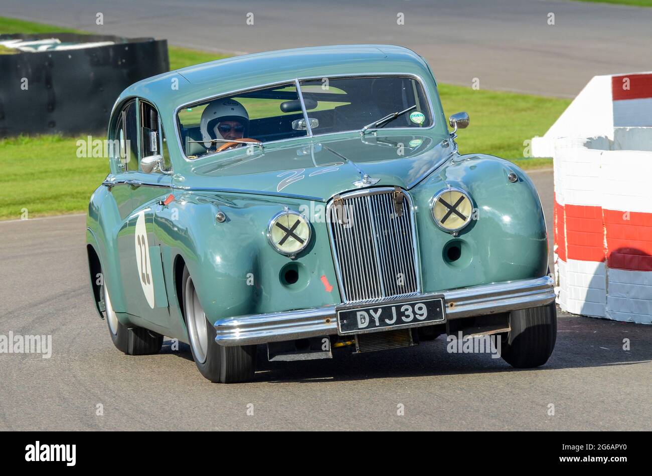 Jaguar Mk VII classic saloon, vintage racing car competing in the St ...