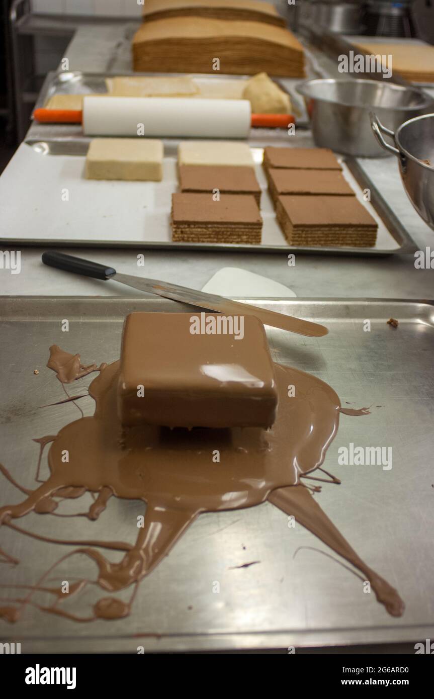 Elaboration of the Imperial cake Stock Photo - Alamy