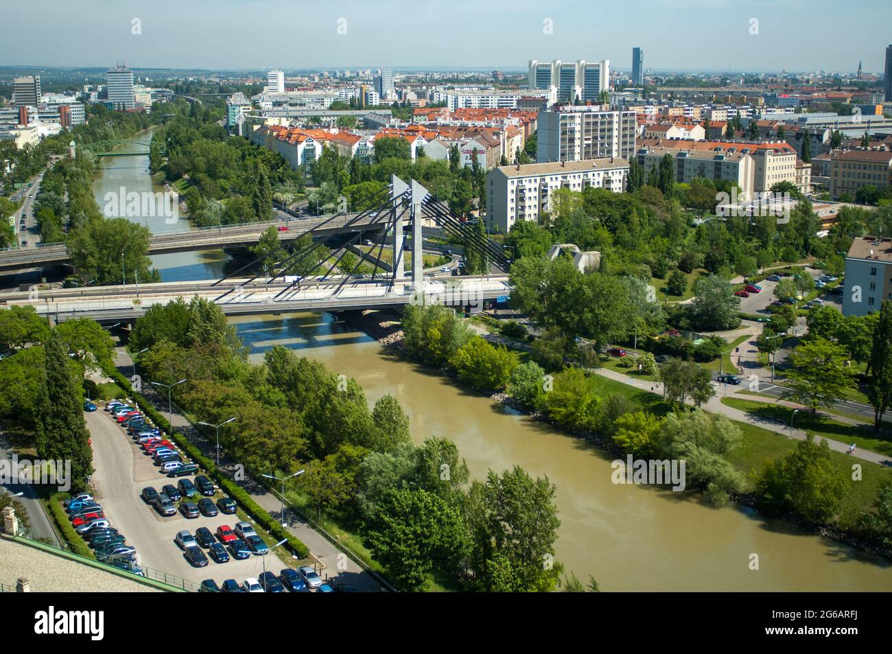 Danube River as it passes through Vienna Stock Photo - Alamy