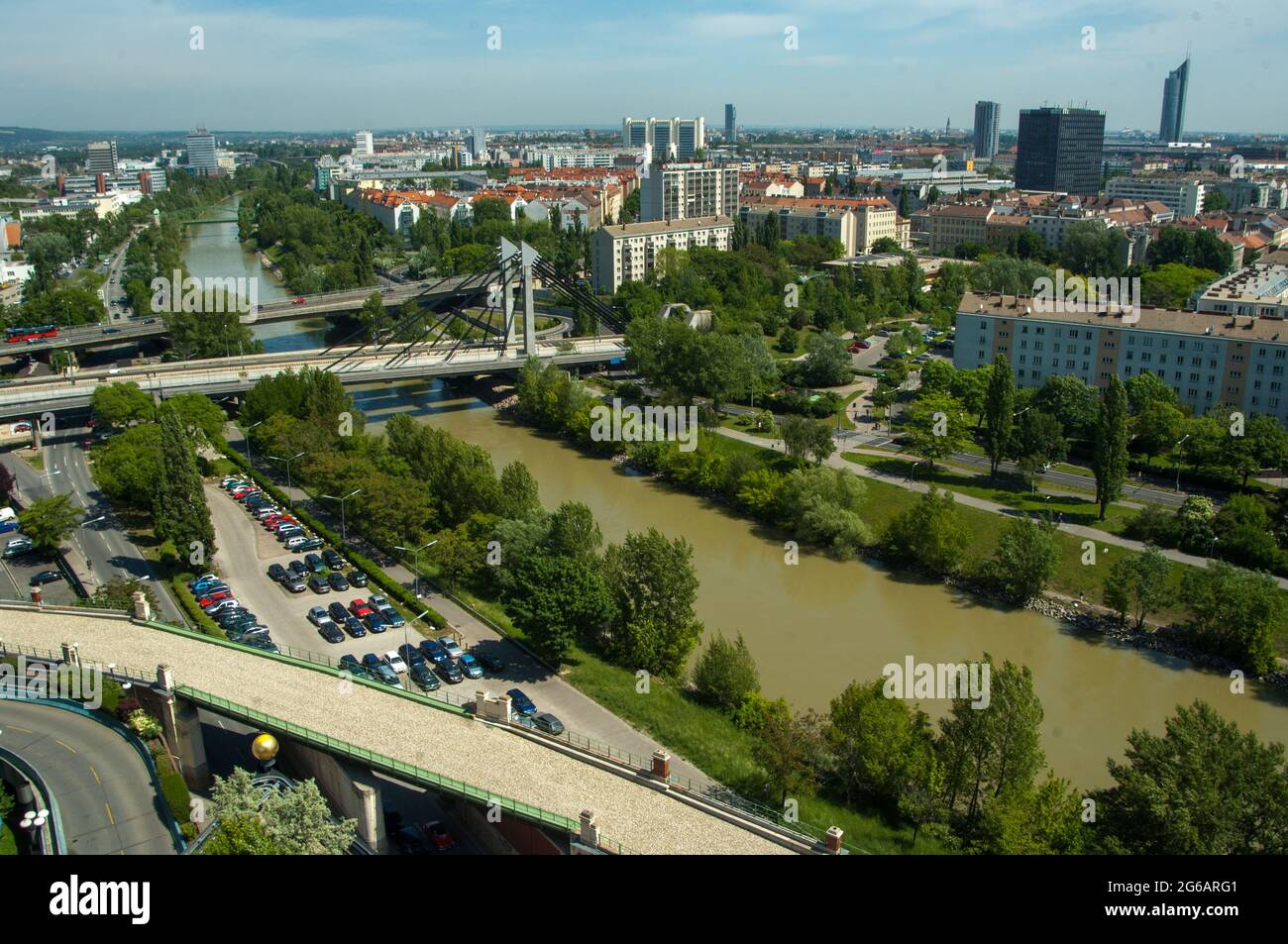 Danube River as it passes through Vienna Stock Photo - Alamy