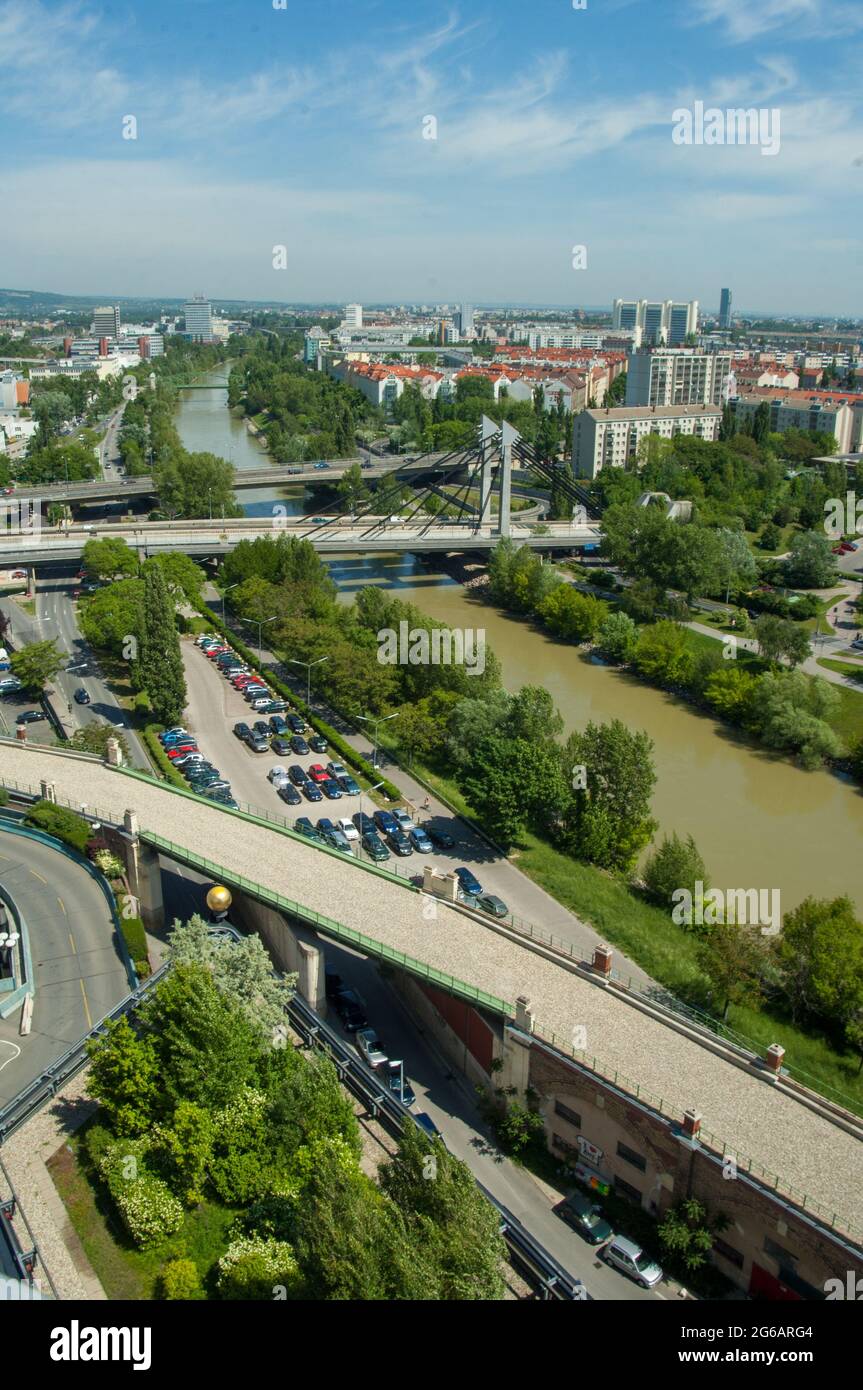 Danube River as it passes through Vienna Stock Photo - Alamy