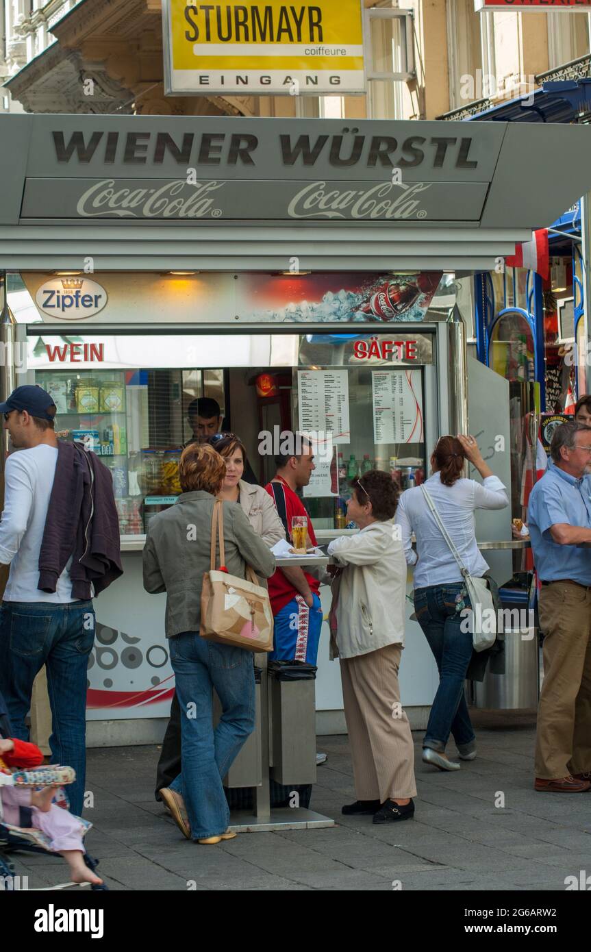 Viennese sausage stand Stock Photo - Alamy