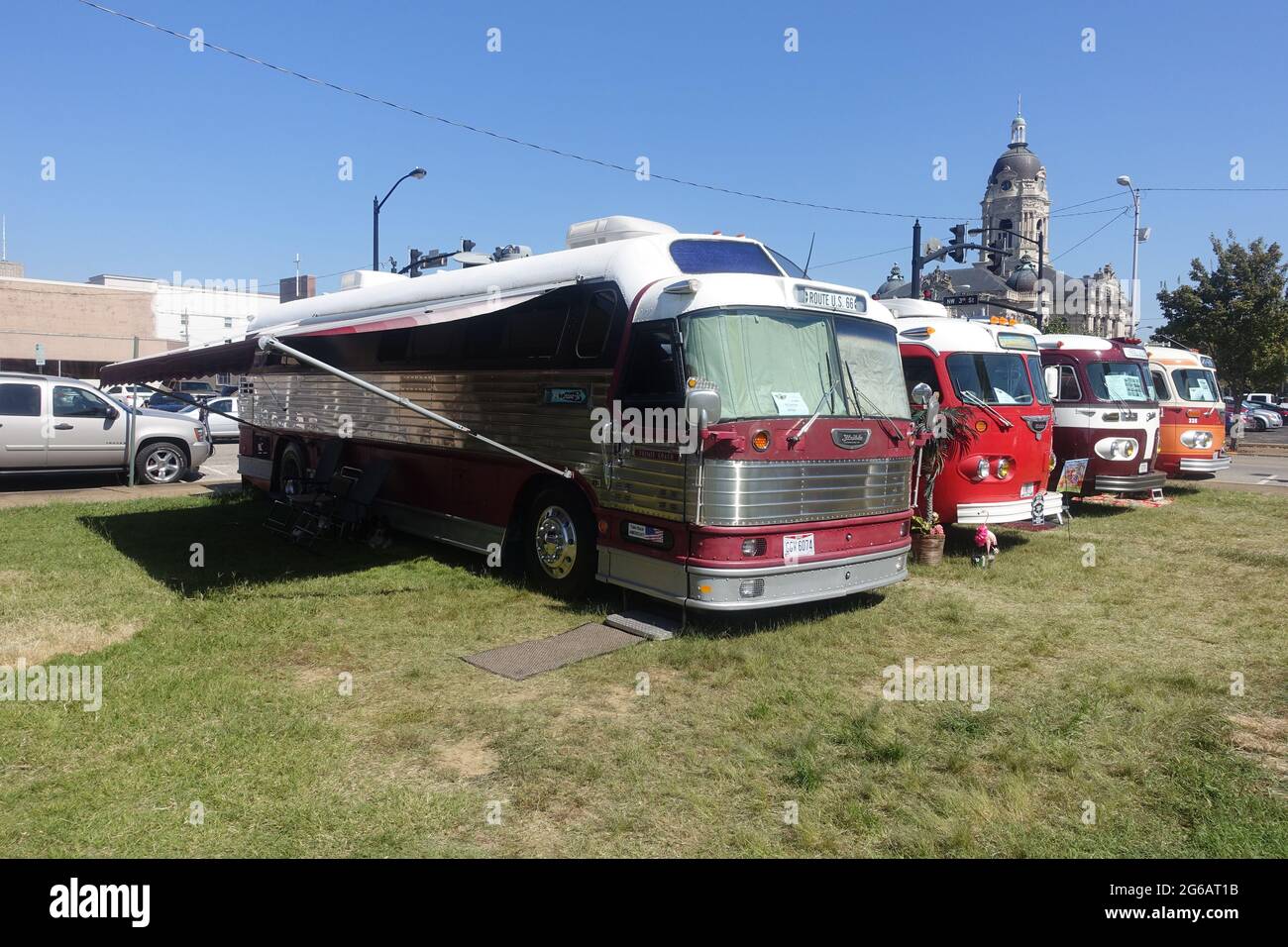 Antique Bus show at Down town Evansville IN Stock Photo - Alamy